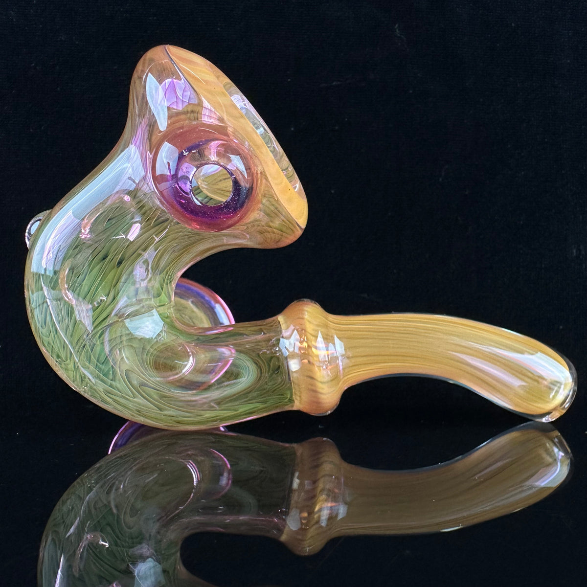 Gold Fumed Sherlock #4 by Avalon Glass – Art Dogs Glass Shop