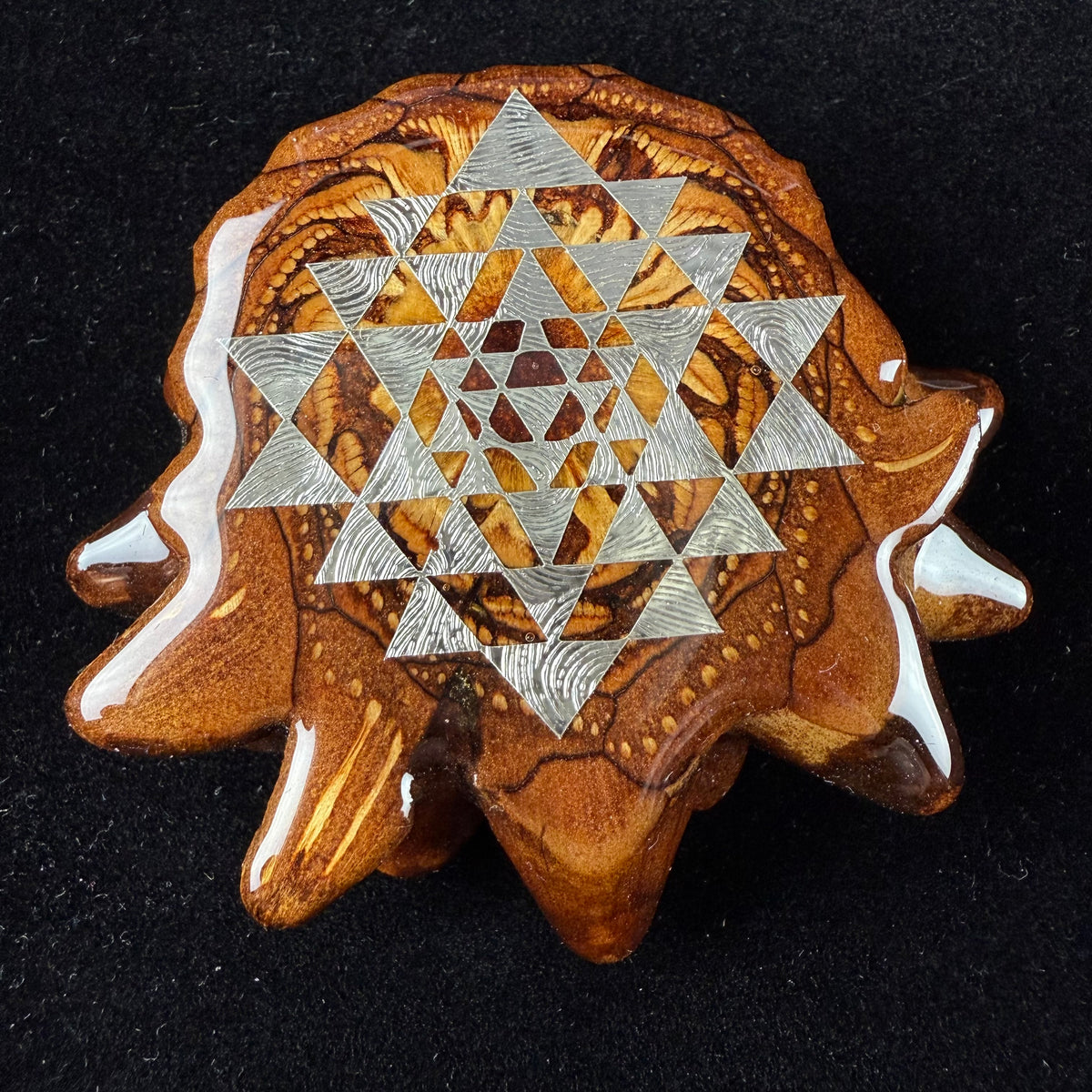 Natural with Silver Sri Yantra by Third Eye Pinecones – Art Dogs Glass Shop