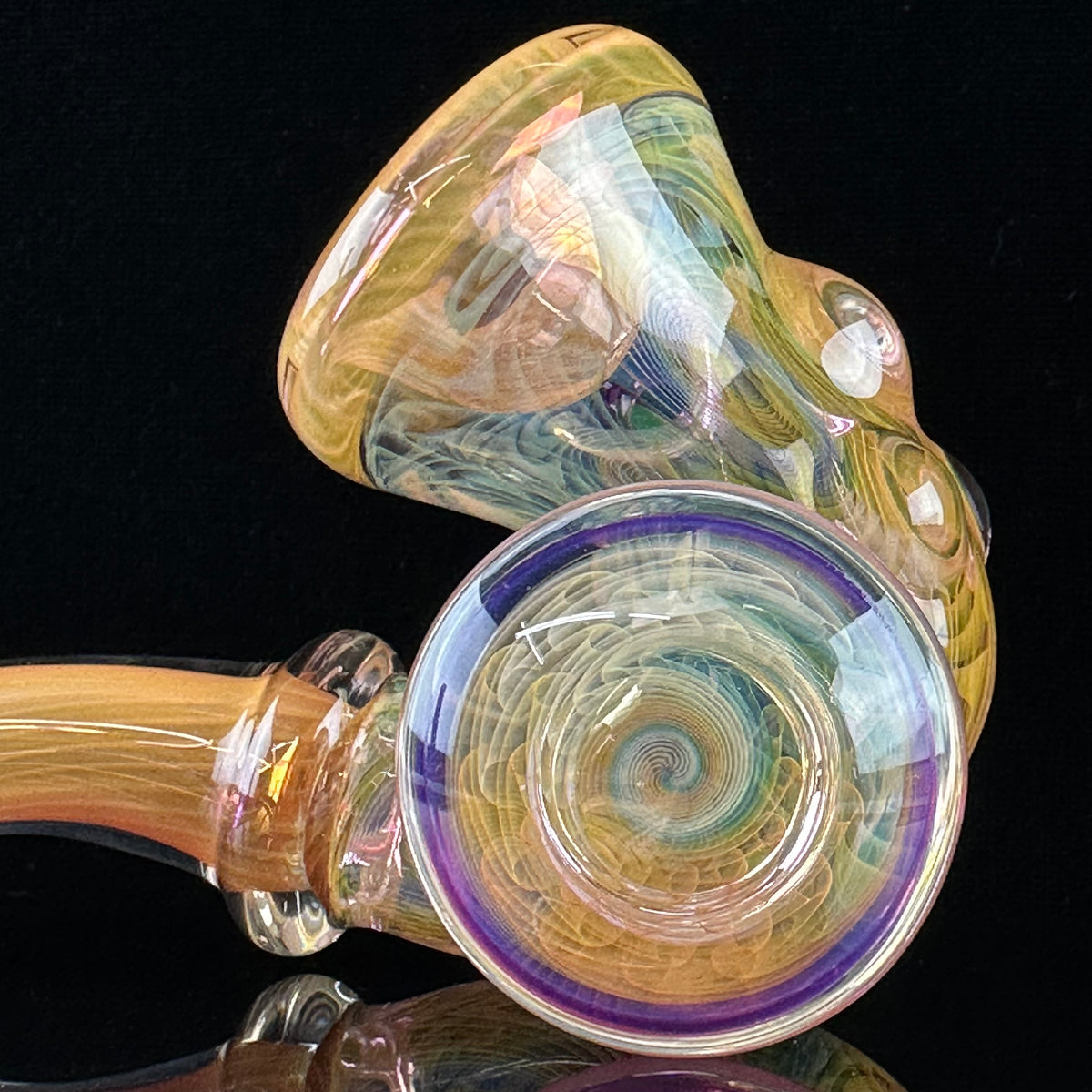 Gold Fumed Sherlock #5 by Avalon Glass – Art Dogs Glass Shop