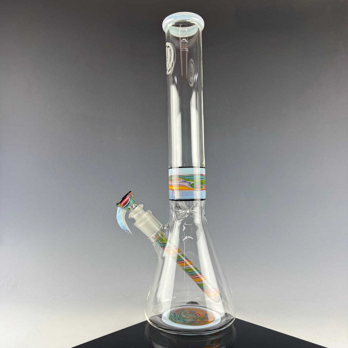 "Secret White" 16" Wig Wag Beaker by OJ Flame – Art Dogs Glass Shop