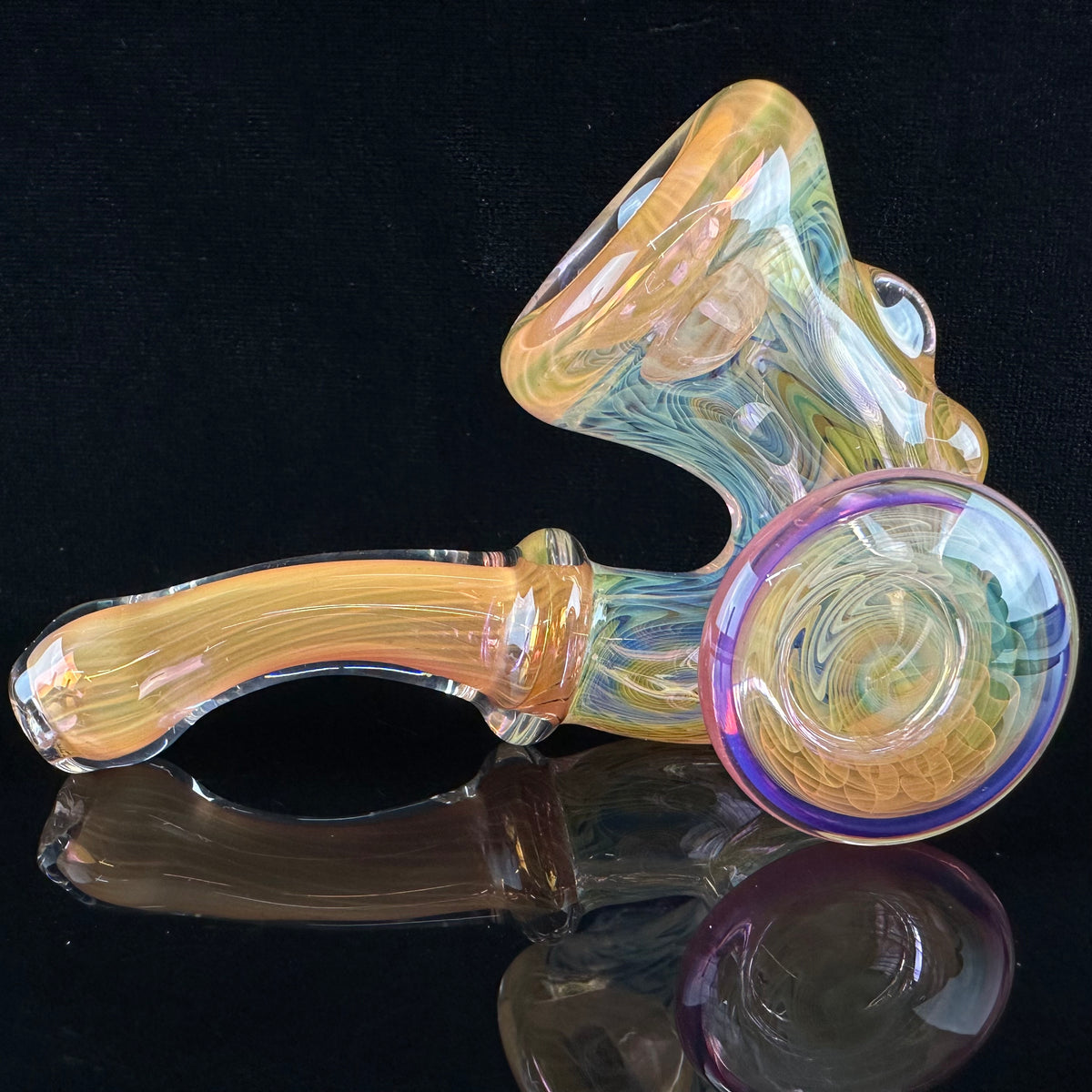Gold Fumed Sherlock #5 by Avalon Glass – Art Dogs Glass Shop