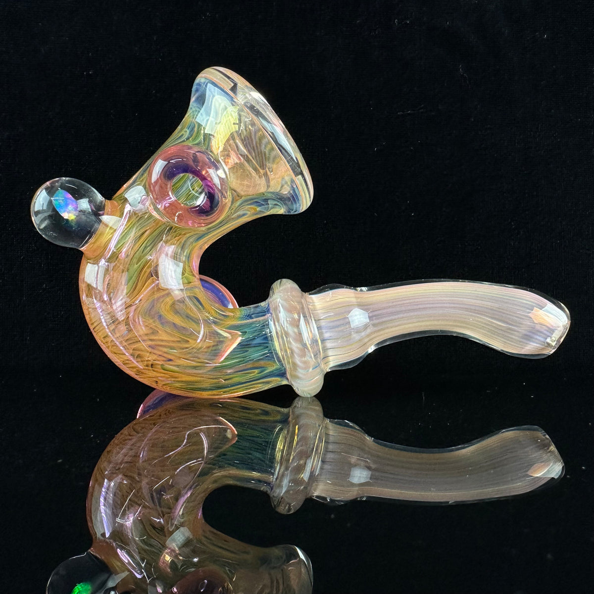 Gold Fumed Sherlock #1 by Avalon Glass – Art Dogs Glass Shop