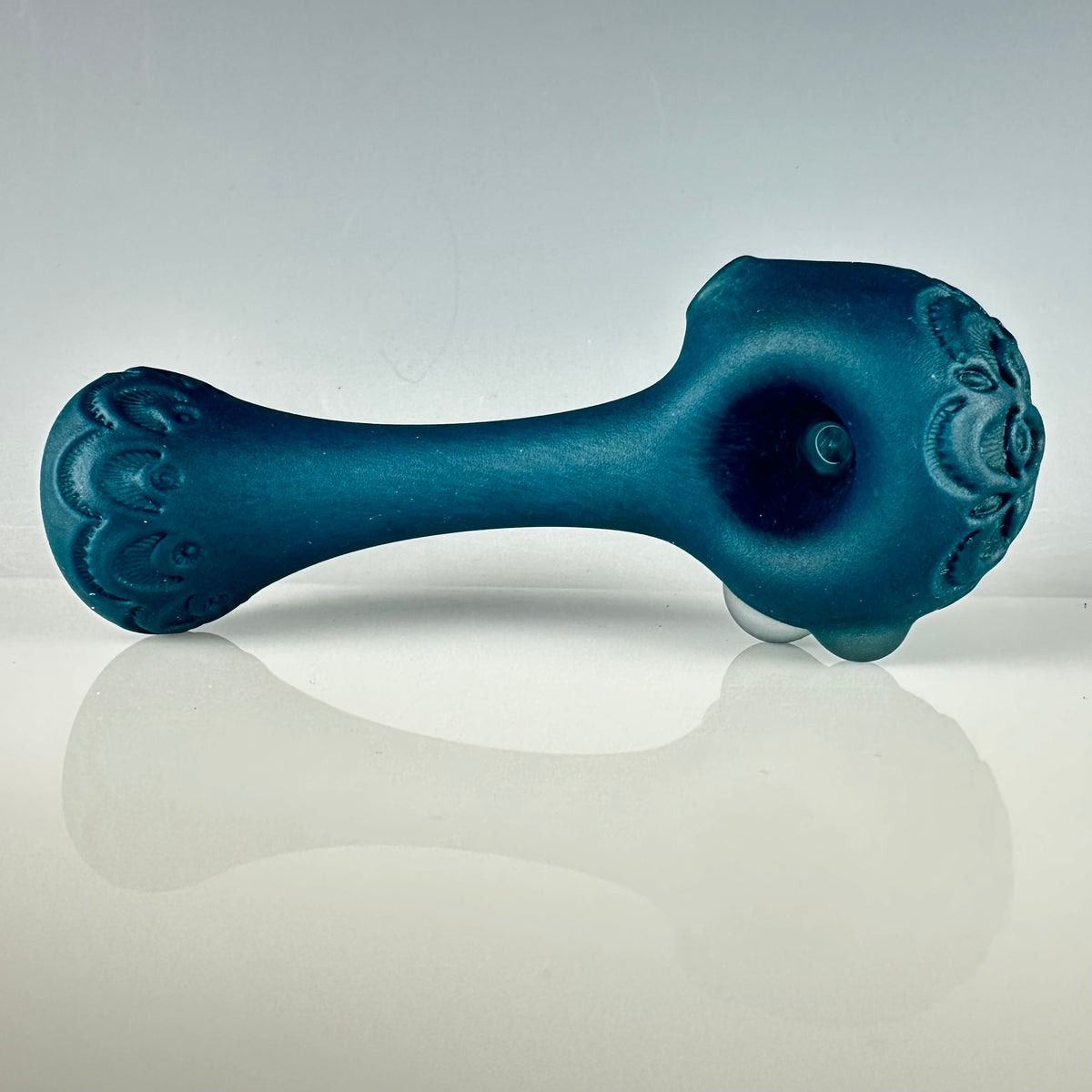 "Blue Spruce" (Matte) Stamped Spoon by Zara Capps – Art Dogs Glass Shop