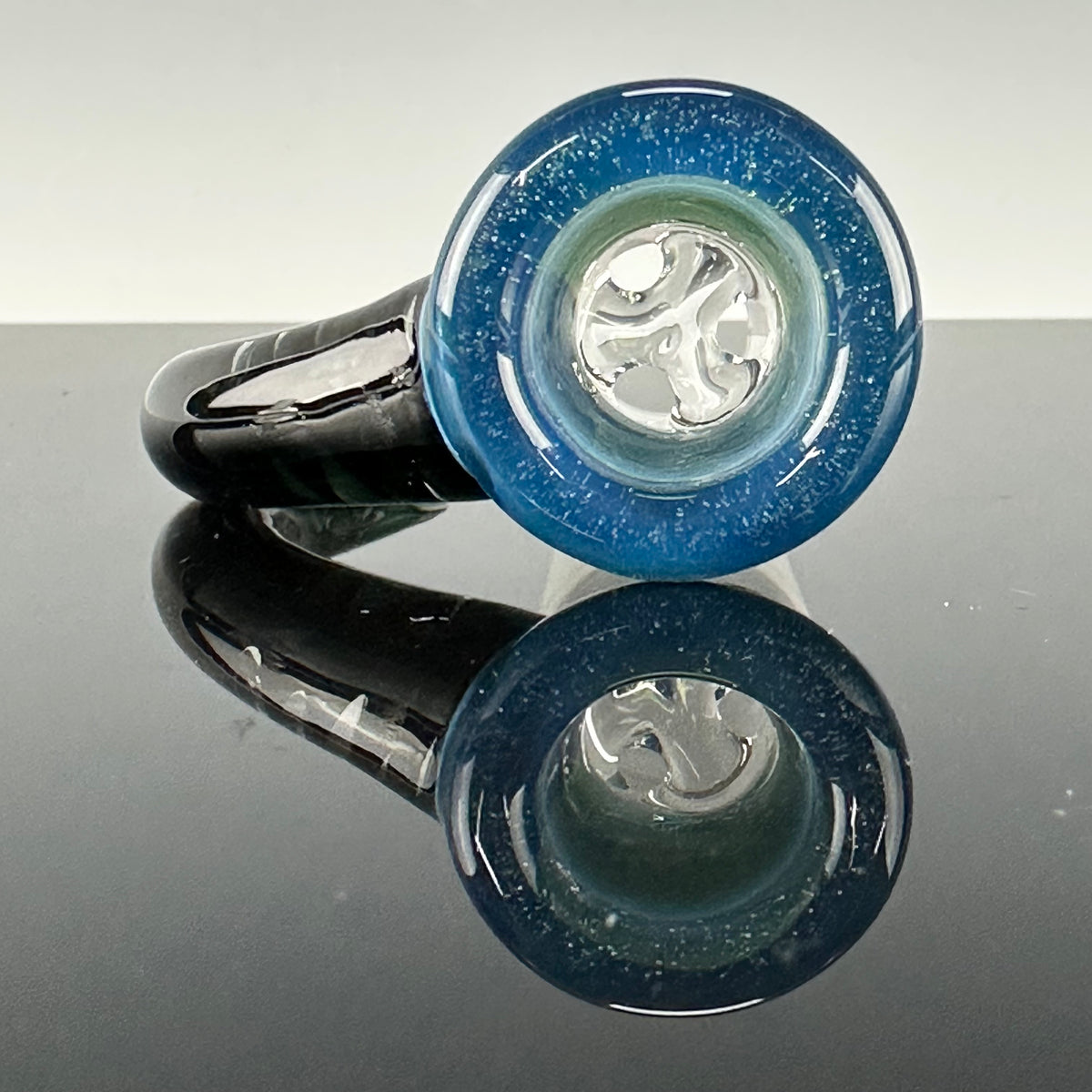 "Galaxy x Blue Slyme" Full Accent 18mm 3 Hole Slide by Moose Glass ...